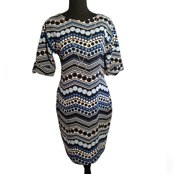 Enfocus Studio | Dresses | Enfocus Studio Ladies Multi Blue Design Midi ...